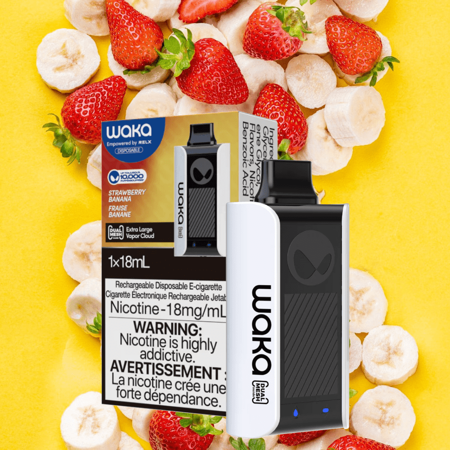 Pod Descartável - WAKA soPro By RELX Strawberry Banana - 10k Puffs - HardVP