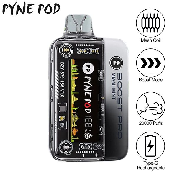 Pod Descartável Pyne Pod Boost 20K Puffs Miami Mint - HardVP